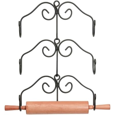 Amazon.com: ROLLING PIN RACK - Hand Forged Heavy Duty Wrought Iron ...