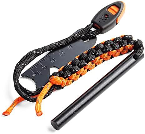 WallEgo Survival Fire Steel, Wooden Handle Firesteel Fire Starter ...