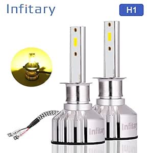 INFITARY H1 LED Headlight Bulbs All-in-One Conversion Kit Bright Yellow ...
