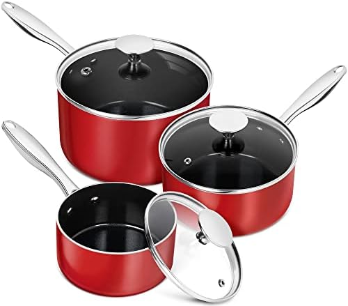 Amazon.com: MICHELANGELO Sauce Pan with Lid, Ceramic Saucepan Set, 1 ...