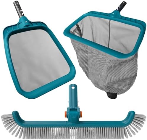 Amazon.com : Economy Swimming Pool Cleaning Kit - Fine Mesh Deep Pool ...