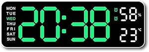 LED Digital Wall Clock - 13" Large Display with Remote Control ...