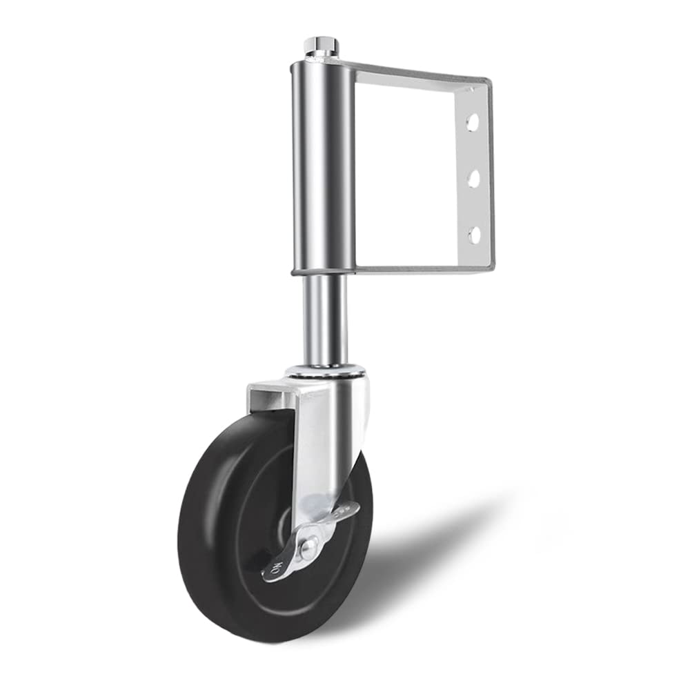 Buy UBeesize Spring Loaded Gate Wheel Caster with Brake,Heavy Duty Gate ...