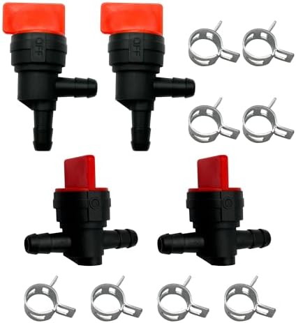 Amazon.com : 1/4" Inline Fuel Cut Off Valve Straight Gas Valve and 90 ...