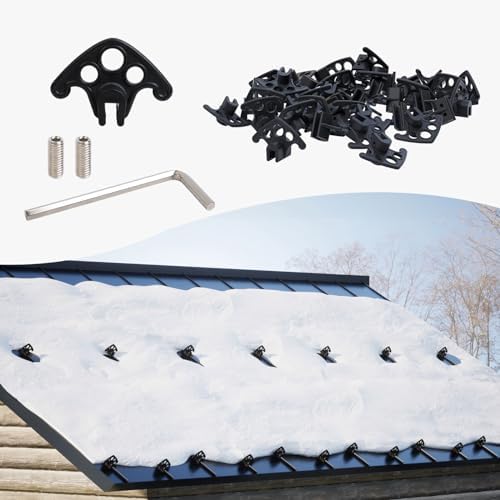 Amazon.com : Benfar 50 Pack Standing Seam Snow Guards for Metal Roofs ...