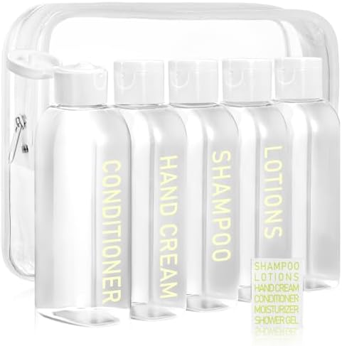 Amazon.com: 5 Pack 3.4 oz Clear Travel Bottles Kit for Toiletries, TSA ...