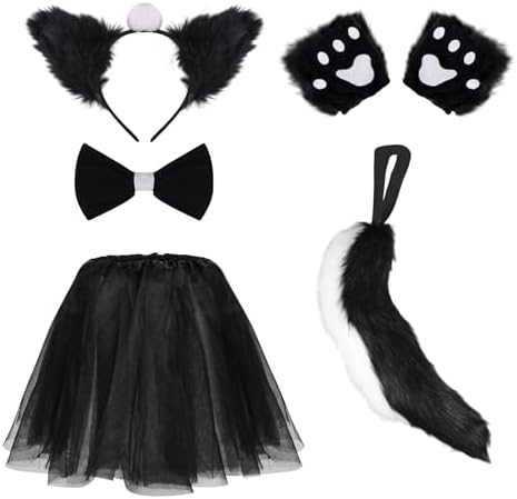 JieyueJewelry 5 Pieces Skunk Cosplay Costume Set Animal Fancy Costume ...