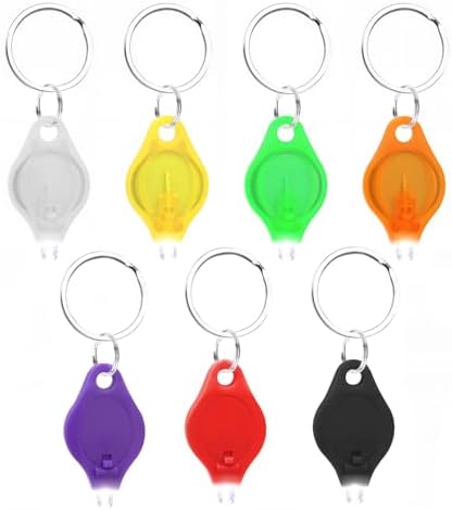 7Pc Mini Keyring Torch with Built in Batteries Portable Key Ring ...