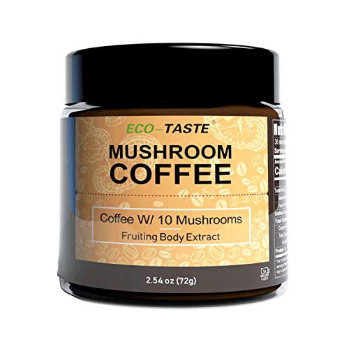 Mushroom Coffee - 36 Servings, Instant Coffee Mix Includes 10 Mushrooms ...