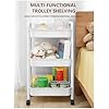 Amazon.com: Rolling Storage Rack Storage with Wheels 3-Tier Shelves ...