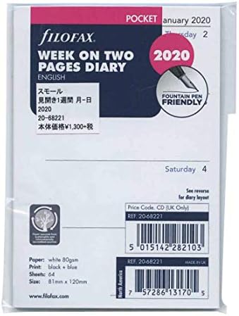 Filofax A5 Week on two pages column format English 2024 diary, White ...