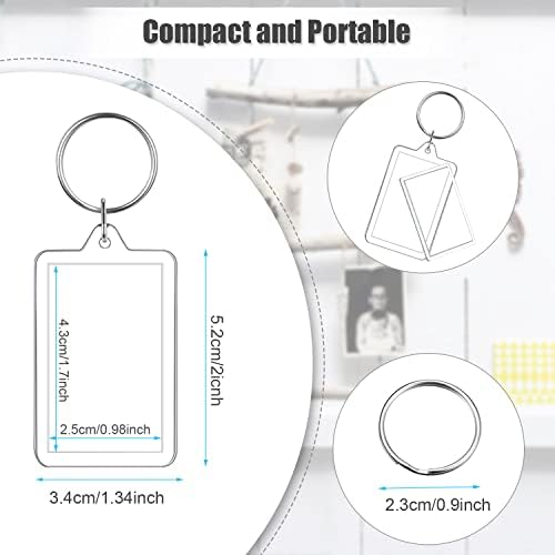 Amazon.com: Cositina 50 Pack Acrylic Photo Frame Keychain Clear Photo ...