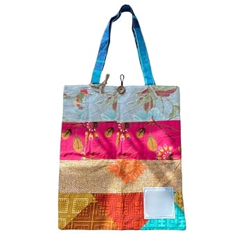 Arani Eco Upcycled Cotton Carry Bag | 13 * 15 inch | Reversible ...