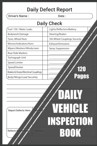 Buy Daily Vehicle Inspection Book: perfect Daily Vehicle Checklist ...
