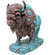 Amazon.com: AMAJY Rustic Colorful Resin Bison Figurine – Majestic ...
