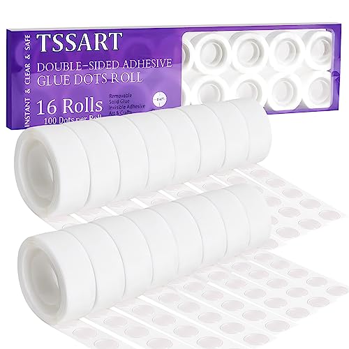 Snapklik.com : TSSART 1600 Pcs Double Sided Adhesive Dots Roll - Clear ...