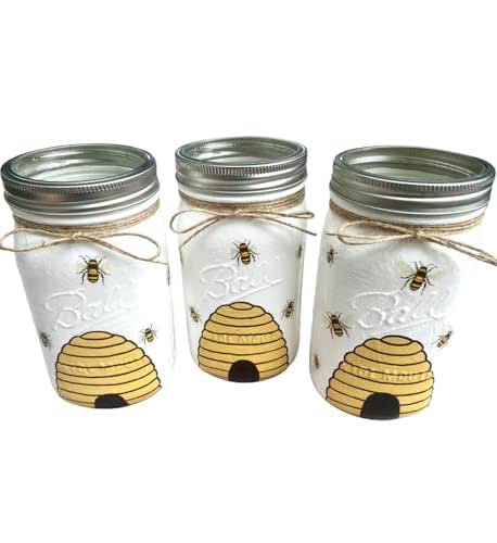 Amazon.com: Honey bee mason jar/bee hive jar centerpieces/baby bee baby ...