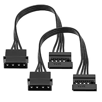 Amazon.com: Exqutoo Large 4 Pin to SATA HDD Power Cable Optical Drive ...