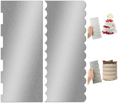 2 Pcs Stainless Steel Cake Scraper, Cake Scraper Buttercream Smoother ...