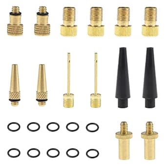 14Pcs Bicycle Pump Adapter Kit, Compatible with Dunlop Presta Schrader ...