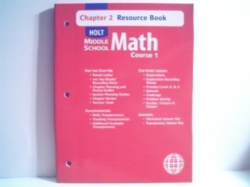 Holt Mathematics: Resource Book Chapter 2 Course 1: Holt, Rinehart and ...