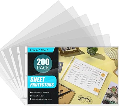 Amazon.com : EnvyPak Tabloid Page Protectors, 6 Hole Punched (Large ...