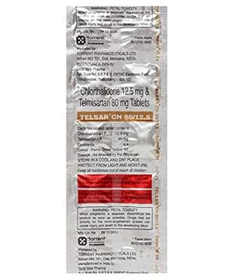 TELSAR CH 80/12.5MG - Strip of 10 Tablets : Amazon.in: Health ...