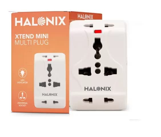 Halonix 3 pin Universal Multi plug Travel Adapter 6 Amp : Amazon.in ...