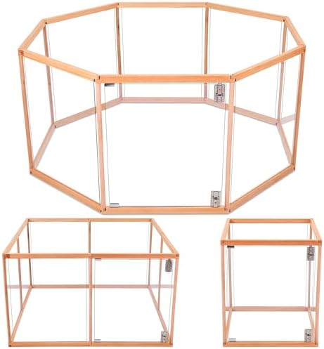 Amazon.com : Sasylvia 168 Inch Acrylic Clear Playpen Foldable Wooden ...