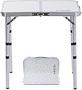 Amazon.com: Folding Camp Table Small, 24''L x16''W with Adjustable ...