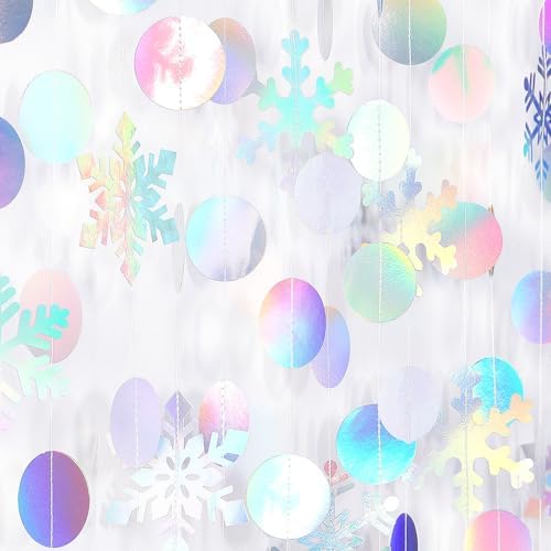 Amazon.com: 24Pcs Frozen Colorful Snowflake Hanging Swirl Decorations ...