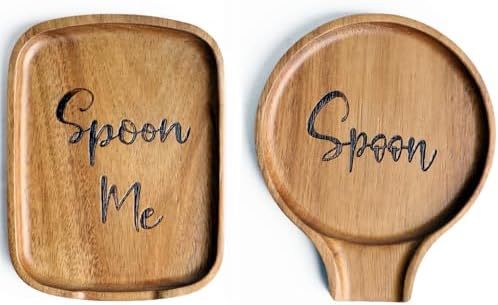 Amazon.com: LBEMEY Acacia Wood Spoon Rest For Stove Top - Smooth Round ...