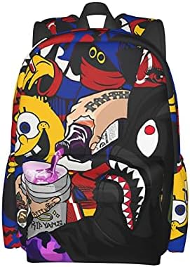 Amazon.com: Vkaxopt Backpack Shark Teeth Camo Backpacks Travel Laptop ...