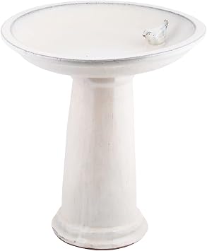 Amazon.com: Esschert Design FB423 Bath on Pedestal with Bird, Ceramic ...