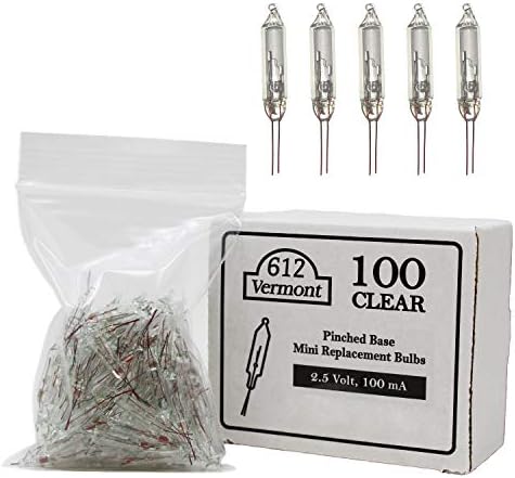 3.5 Volt Clear Replacement Christmas Mini Light Bulbs - 100 Clear Mini ...