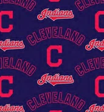 Amazon.com: Fleece Cleveland Indians Logos on Navy Blue MLB Baseball ...