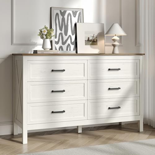 Amazon.com: Prepac Rustic Ridge Farmhouse 6-Drawer Chest of Drawers for ...