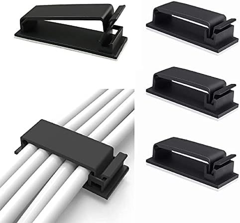 SOULWIT® 50-Pcs Self Adhesive Cable Management Clips, Cable Organisers ...