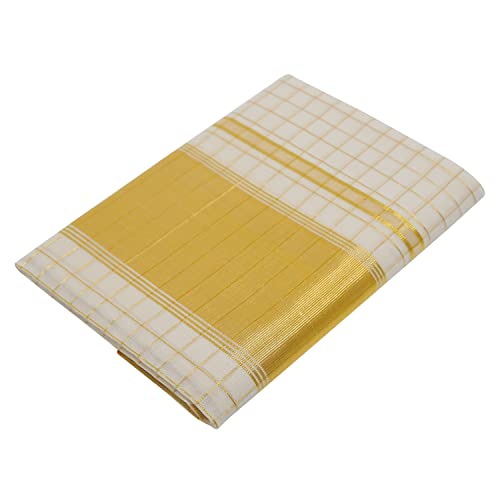 Buy looms & weaves - Kerala Handloom Gold Check Set Mundu at Amazon.in