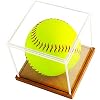 Amazon.com: LuxRound 2-Pack Acrylic Softball Display Case with Wooden ...