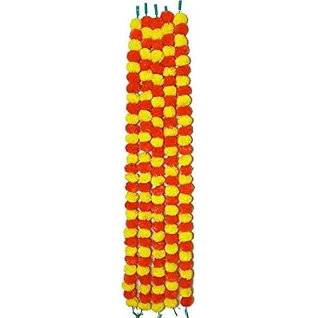 Buy Phool Mala Artificial Garland (Multicolour, 5 Piece, 4.5 feet Each ...