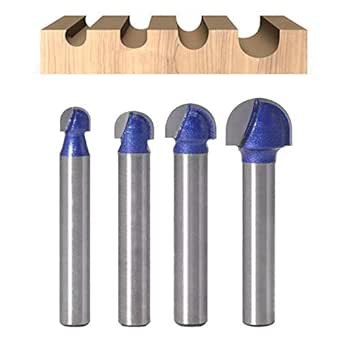 Meihejia 1/4 Inch Shank Round Nose Router Bit Core Box Router Bit Set ...