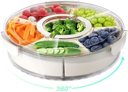 Amazon.com | Large Divided 360° Rotating Snackle Box Container with Lid ...