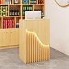 KUGGKKTP Reception counter,Wood Grain Front Desk Reception Counter with ...