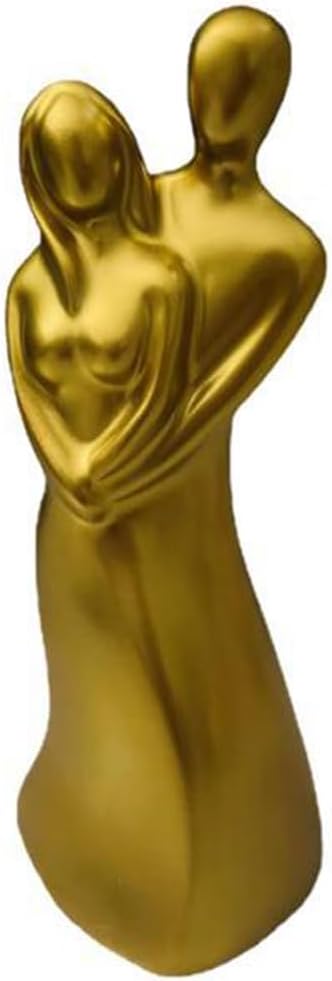 Amazon.com: Creative Couple Statue, 6.3" H Resin Golden Hugging Lover ...