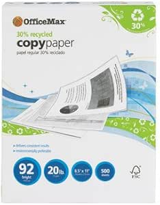Office Depot® Brand EnviroCopy® FSC Certified Paper, 30 Paper, Legal ...