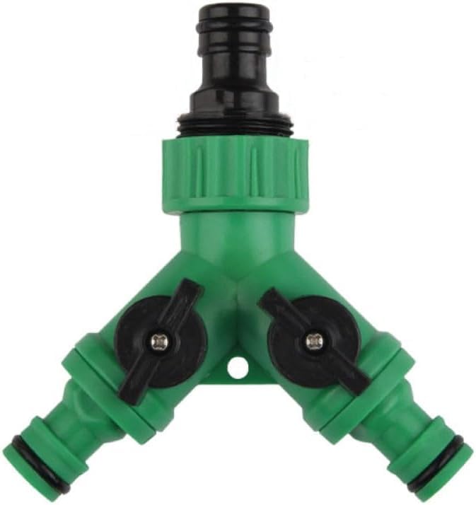 Garden Hose Y Connector 1/2" 3/4" Female Thread 2-Way Tap Adapter Quick ...