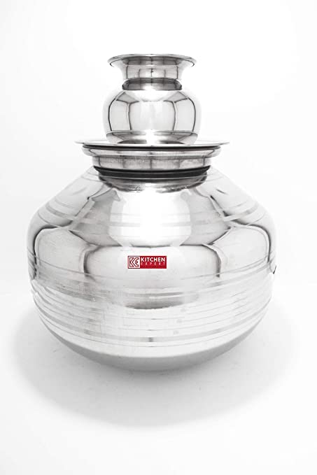 Buy Grahasthi Combo of Stainless Steel Matka/Pot with Lid (12 Litre ...