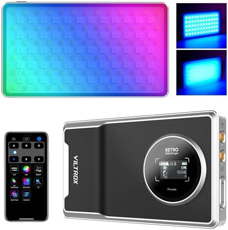 Amazon.com : VLTROX 12W RGB Camera Light, 22Wh Built-in Battery ...