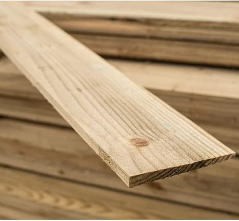 Pressure Treated Tanatone Brown 6ft Feather Edge Boards (125mm x 11mm x ...